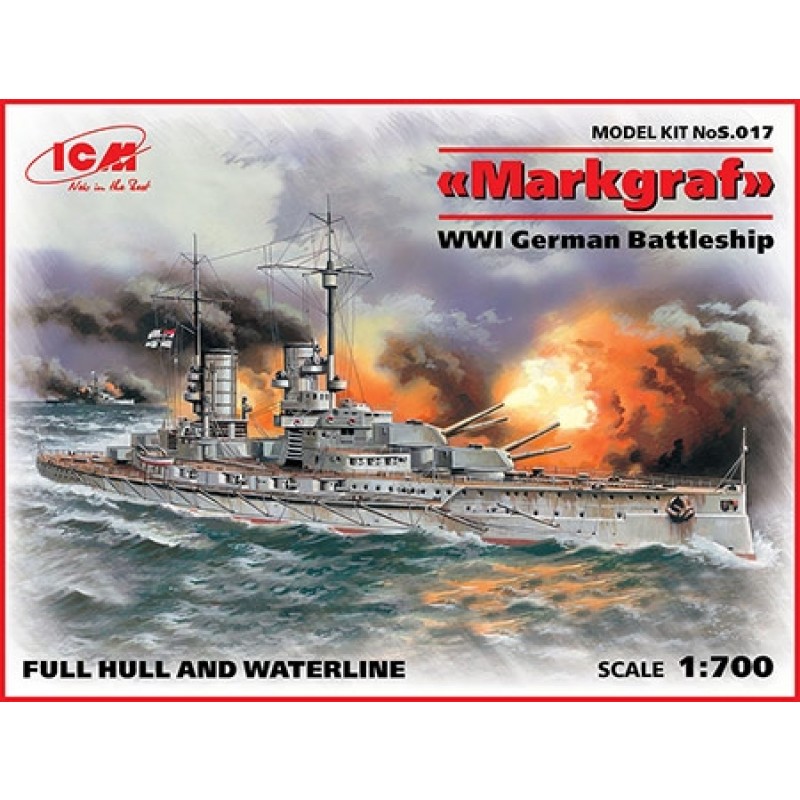 Couraçado Markgraf (full hull & waterline) WWI German Battleship - 1/ ...